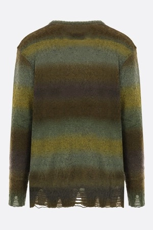 SONG FOR THE MUTE Distressed Striped Oversized Jumper