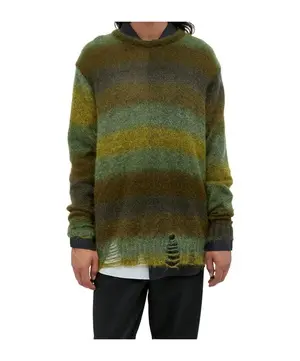 SONG FOR THE MUTE Distressed Striped Oversized Jumper