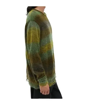 SONG FOR THE MUTE Distressed Striped Oversized Jumper