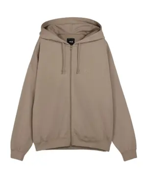 Y3 Zip-up Drawstring Hoodie - Light Brown