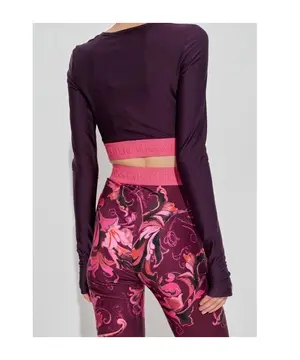 Versace Logo Band Cropped Top - Red