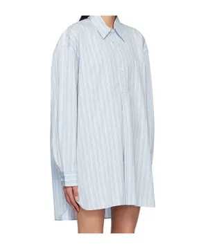 Our Legacy Oversized Popover Shirt With Stripe Pattern