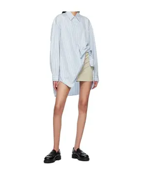 Our Legacy Oversized Popover Shirt With Stripe Pattern