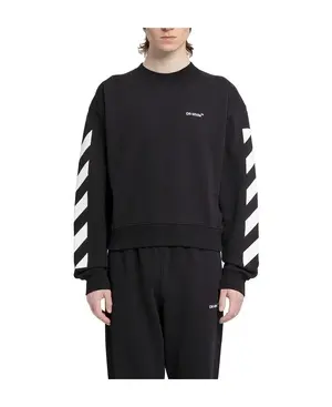 Off-White Diagonal Helvetica Long Sleeve Sweatshirt - Black