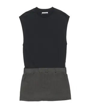 Acne Studios Cotton Panelled Mini Dress - Black