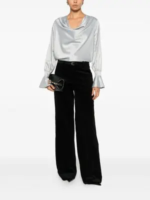 Pinko Long-sleeved Satin Shirt With Button Cuffs