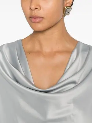 Pinko Long-sleeved Satin Shirt With Button Cuffs