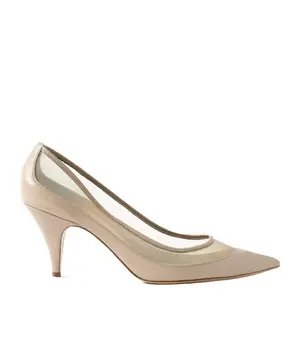 Khaite The River 75mm Mesh-panel Leather Pumps