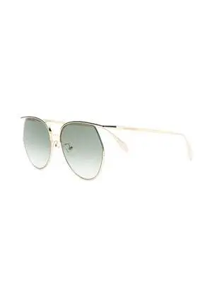 Alexander McQueen Gold Tone Sunglasses