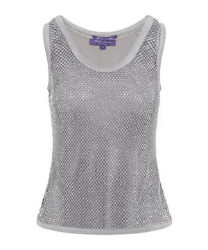 Ralph Lauren Melony Embellished Sleeveless Top - Gray