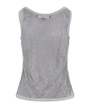 Ralph Lauren Melony Embellished Sleeveless Top - Gray