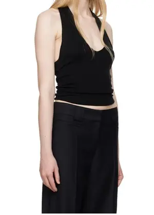 AYA MUSE Ribbed Knit Halter Top