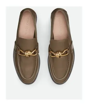 Bottega Veneta Astaire Loafers With Knot Detailing - Pine Cones