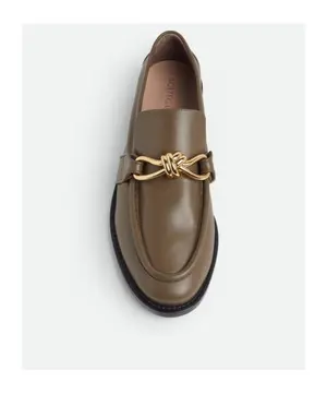 Bottega Veneta Astaire Loafers With Knot Detailing - Pine Cones
