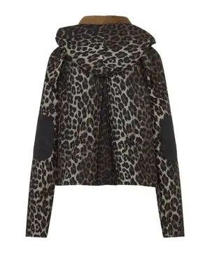 Barbour X Ganni Leopard Print Jacket - Black