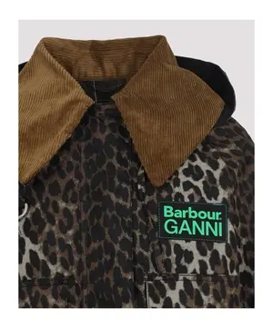 Barbour X Ganni Leopard Print Jacket - Black