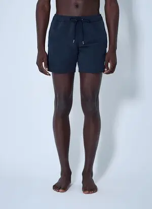 Moncler Logo Patch Drawstring Swim Shorts - Blue
