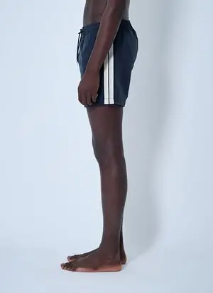 Moncler Logo Patch Drawstring Swim Shorts - Blue