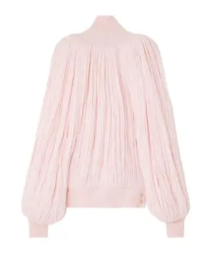 Alaïa Fringed Turtleneck Sweater - Pink