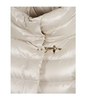 FAY Quilted Puffer Jacket With Hook Detail - Nude