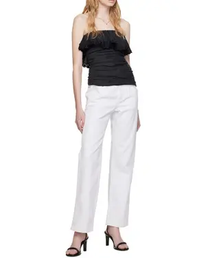 Isabel Marant Étoile Off-shoulder Ruched Top With Fan-shaped Hem