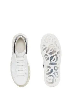 Alexander McQueen Oversized Low-top Sneakers In Smooth Leather With Transparent Sole - White