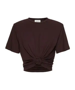 Magda Butrym Knotted Jersey T-shirt - Brown