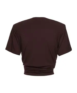 Magda Butrym Knotted Jersey T-shirt - Brown