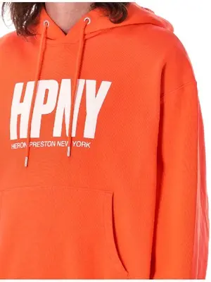 Heron Preston Logo Printed Drawstring Hoodie