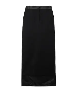 LANVIN Asymmetric Wool And Satin Skirt