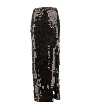 P.a.r.o.s.h Embellished Sequined Skirt - Black