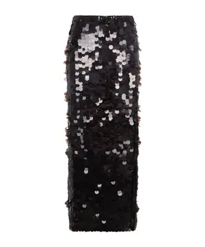 P.a.r.o.s.h Embellished Sequined Skirt - Jet Black