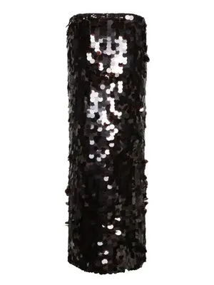 P.a.r.o.s.h Embellished Sequined Skirt - Black