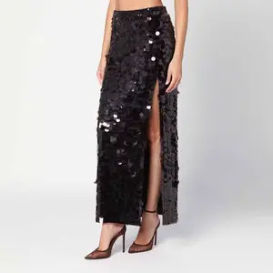 P.a.r.o.s.h Embellished Sequined Skirt - Black