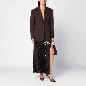 P.a.r.o.s.h Embellished Sequined Skirt - Black