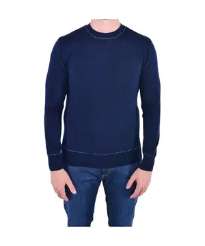 Eleventy Crewneck Knitted Jumper With Topstitch Detail