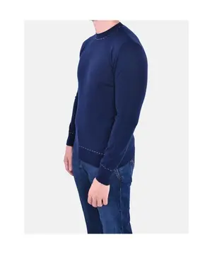 Eleventy Crewneck Knitted Jumper With Topstitch Detail