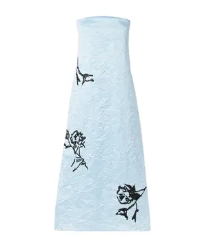 Erdem Strapless Embellished Pleated Dress