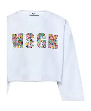 MSGM Logo Embellished Crew Neck Sweater