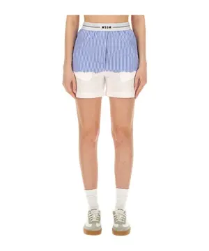 Msgm Logo Shorts For Women