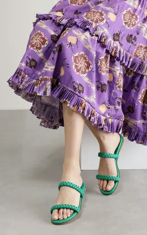 GIANVITO ROSSI Braided Strap Flat Sandals