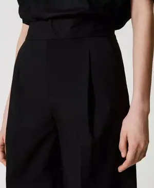 TWINSET Cropped Straight Trousers
