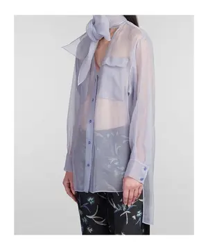 Giorgio Armani Sheer Organza Shirt With Bow Detail