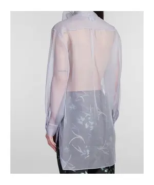 Giorgio Armani Sheer Organza Shirt With Bow Detail