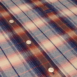 Celine Loose Shirt In Checked Viscose - Vanilla/navy/red