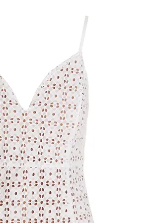 Michael Kors Eyelet Trimmed Spaghetti Strap Dress