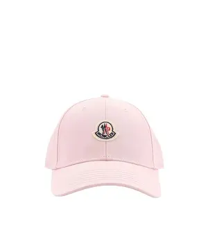 Moncler Moncler Logo Patch Baseball Cap Pink