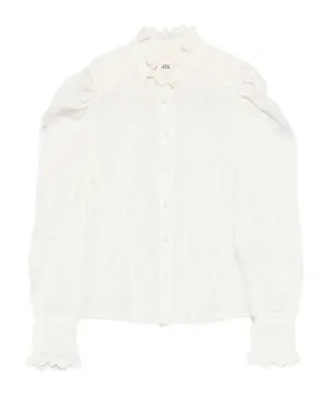 Isabel Marant Étoile Zorica Top Puff Sleeve Leaf Pattern Blouse - No
