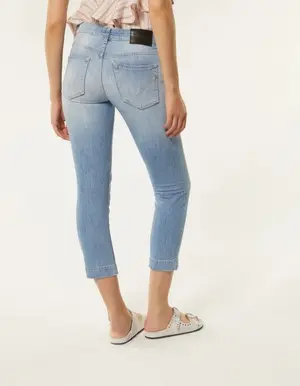 DONDUP Cropped Jeans With Whiskering And Slit Hem