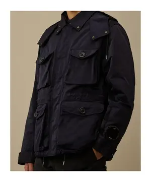 C.P. COMPANY Micro Kei Hooded Jacket With Removable Down Lining - Blue